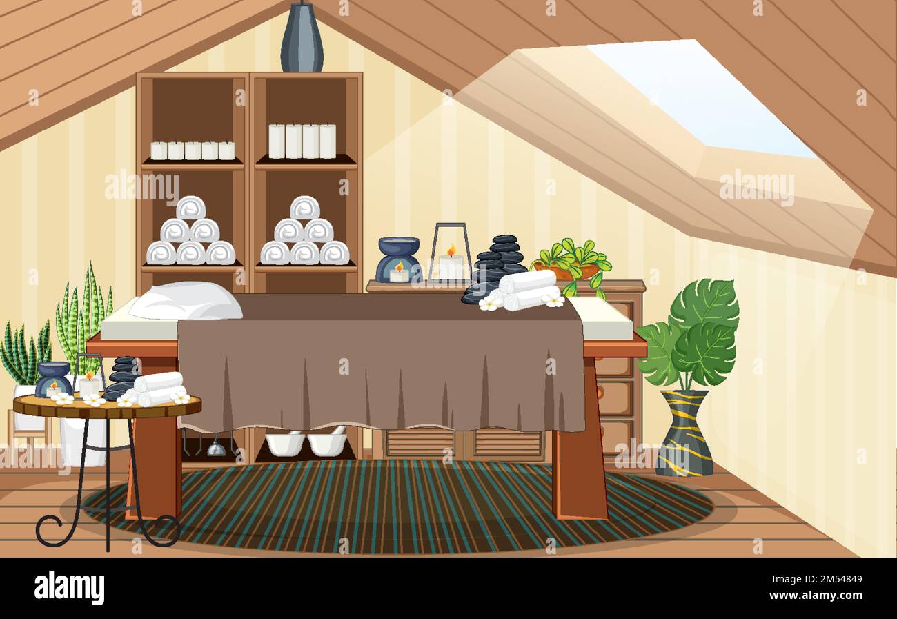 Interior Spa Room Scene illustration Stock Vector Image & Art - Alamy