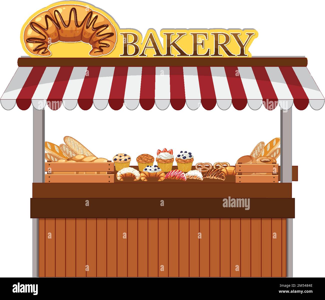 Bakery food stall isolated illustration Stock Vector Image & Art - Alamy