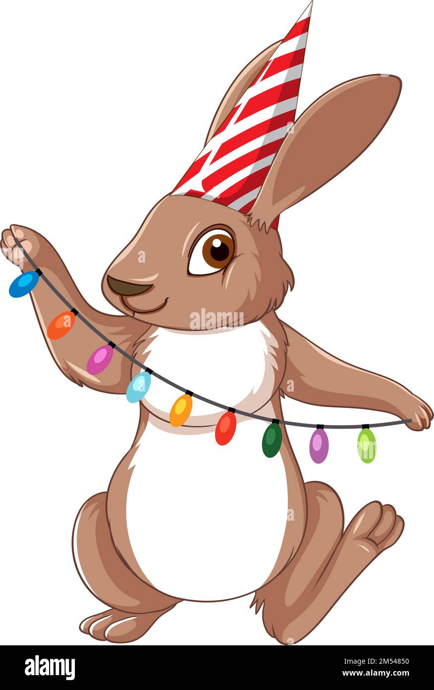Celebration rabbit cartoon character illustration Stock Vector Image ...