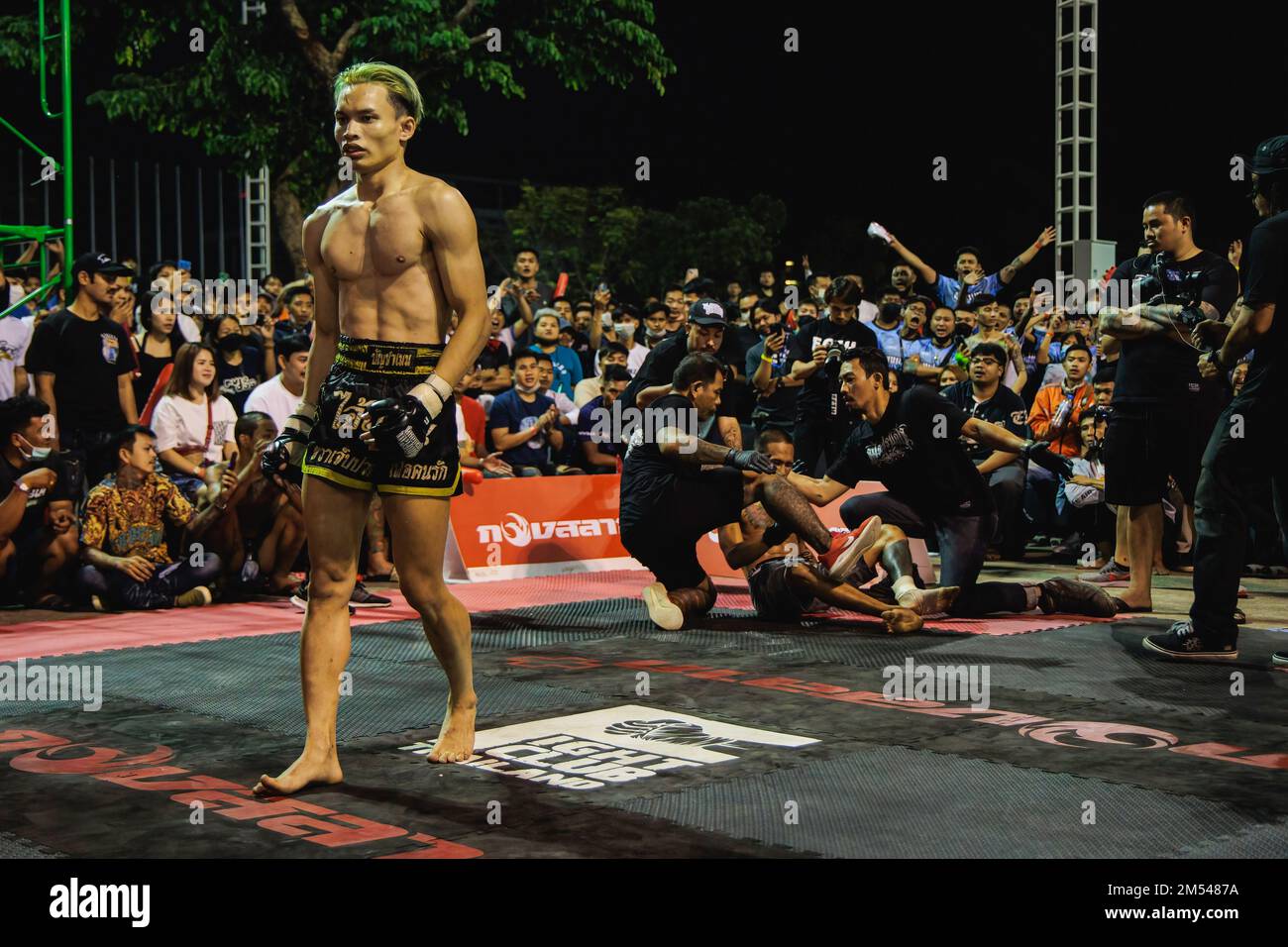 Yern Joker, famous fighter of The Fight Club Thailand seen walking in ...