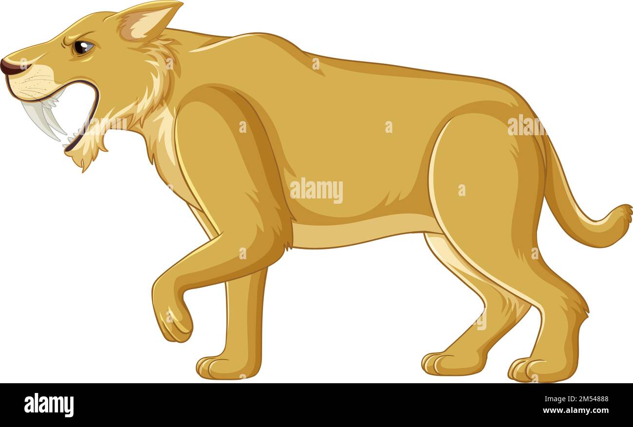 Saber Toothed cat vector illustration Stock Vector Image & Art - Alamy