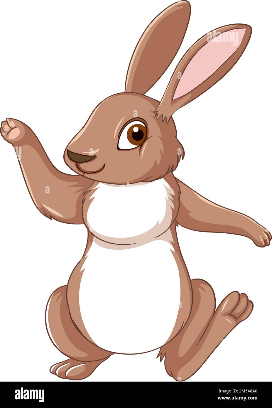 Cute brown rabbit cartoon character illustration Stock Vector Image ...