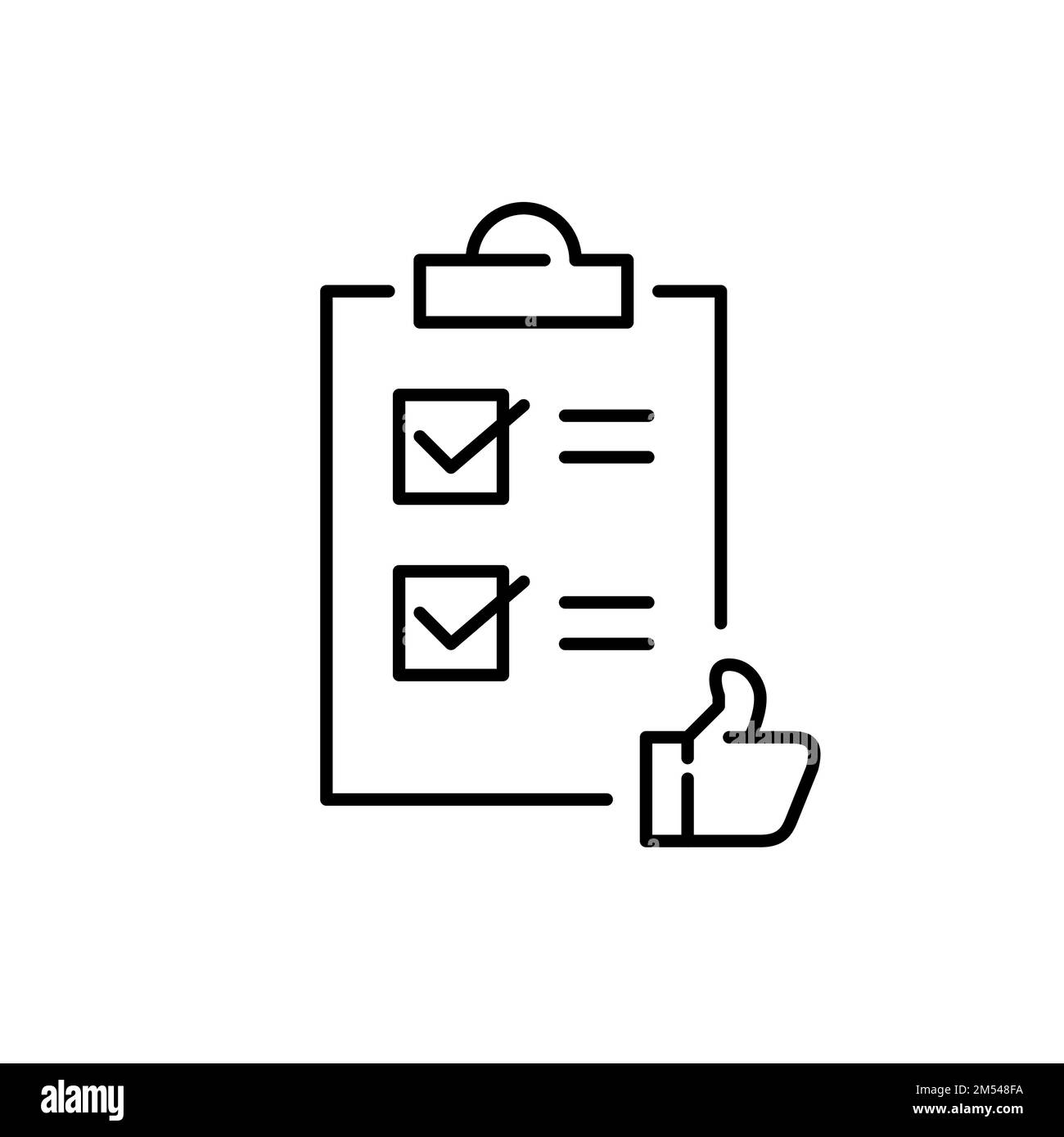 Checklist with thumbs up. Pixel perfect, editable stroke icon Stock ...