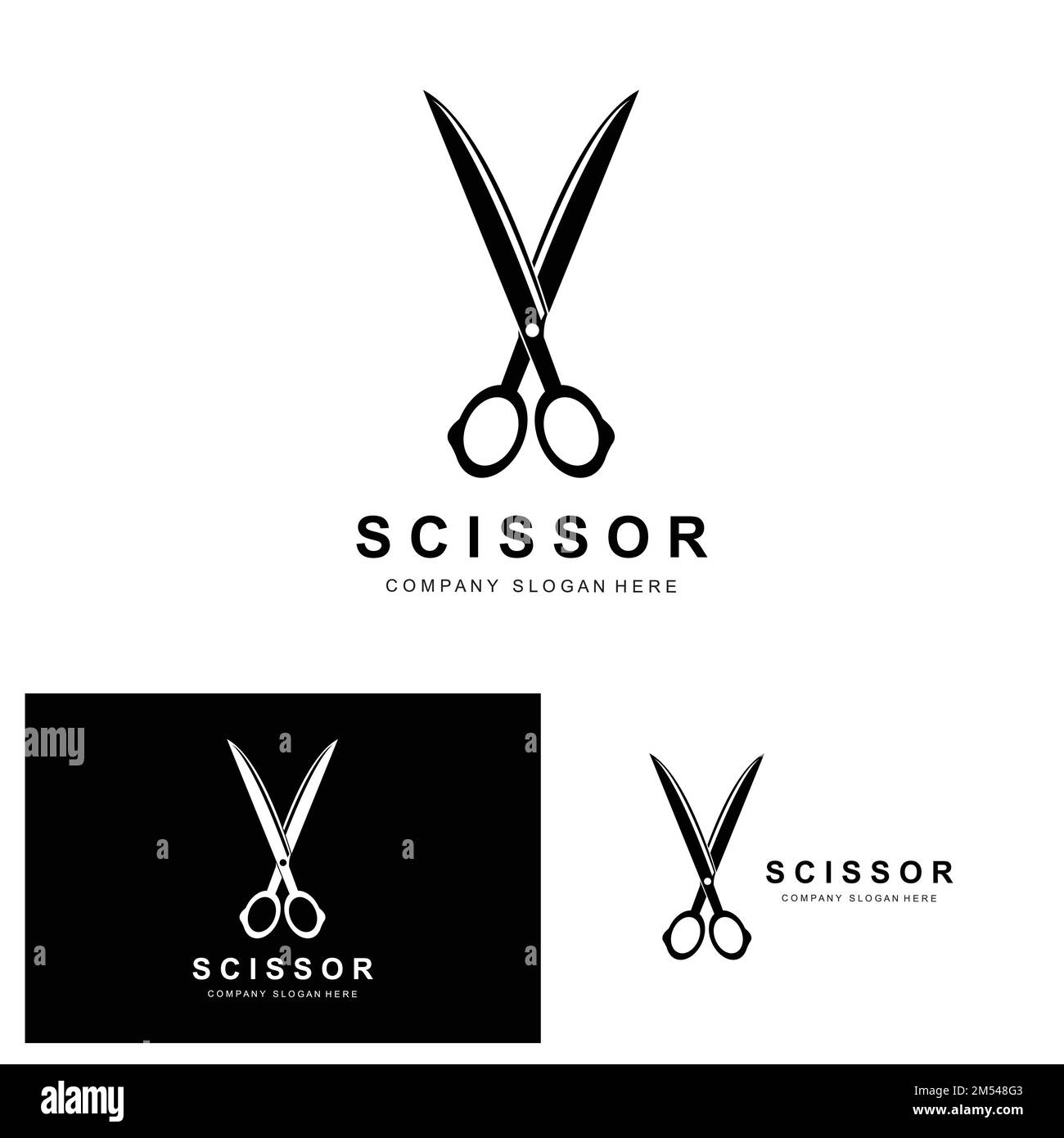 Scissor logo Black and White Stock Photos & Images - Alamy