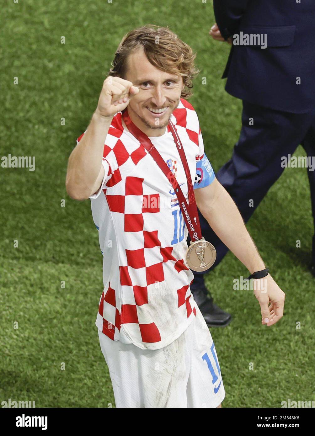 Luka Modric celebrates Croatia's 2-1 win over Morocco in the World Cup ...