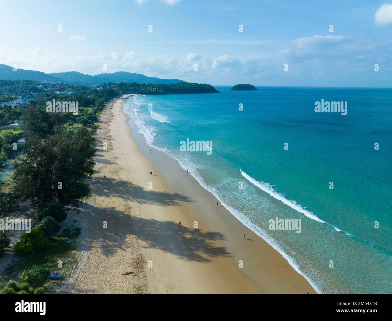 Aerial view of amazing beach with people relax on the beach sea ...