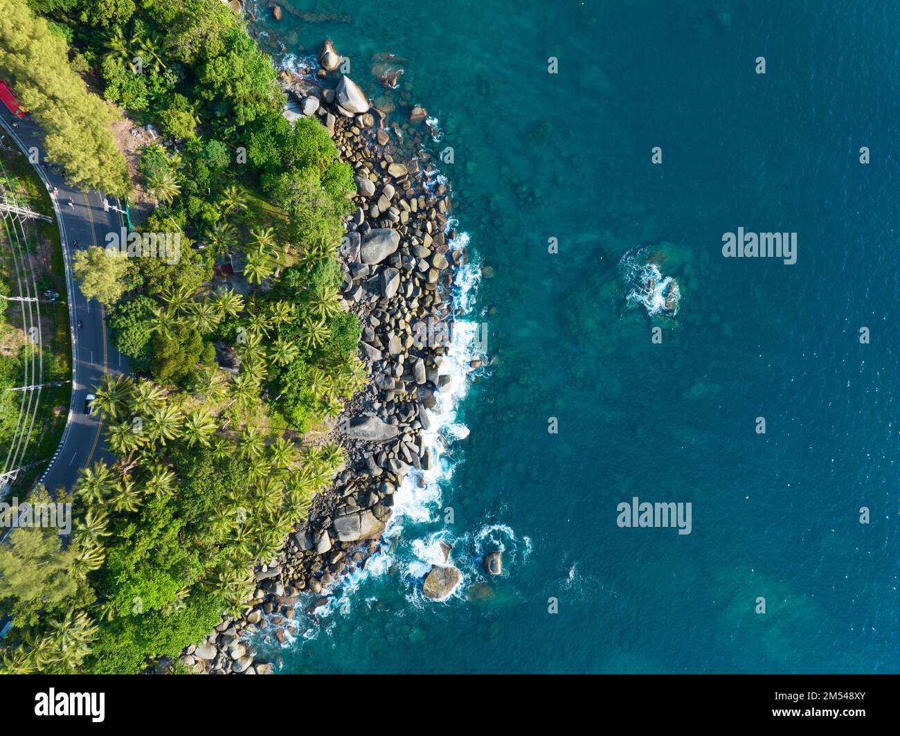 Sea surface aerial view,Bird eye view photo of blue waves and water ...