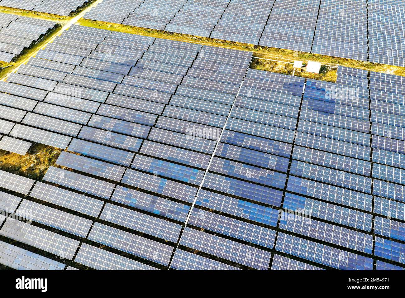 Aerial photo shows a photovoltaic power station with the giant panda ...