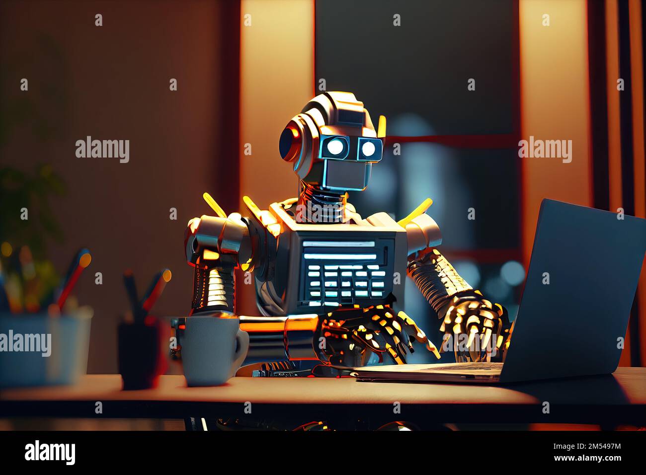 Ai robot laptop hi-res stock photography and images - Alamy