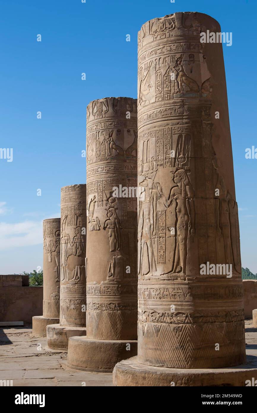 Columns, Roman forecourt, Temple of Sobek and Haroeris, Double Temple ...