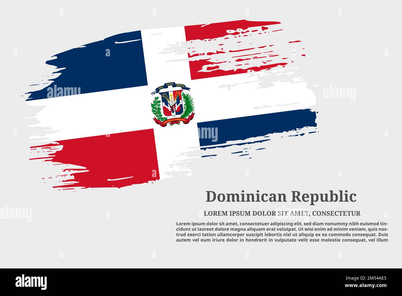 Dominican Republic flag grunge brush and text poster, vector Stock ...