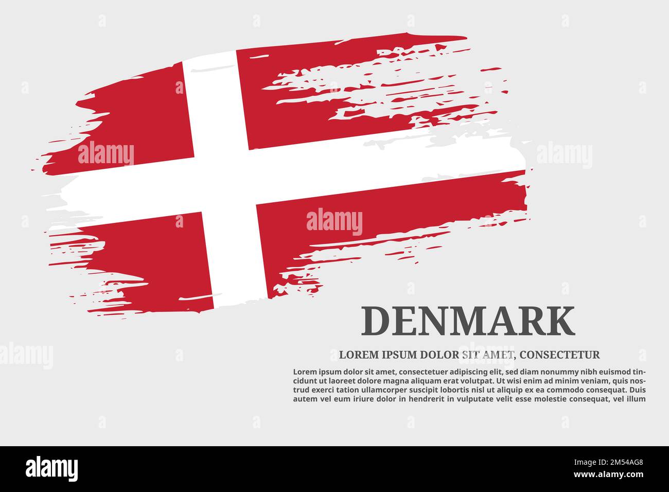 Denmark flag grunge brush and text poster, vector Stock Vector Image ...