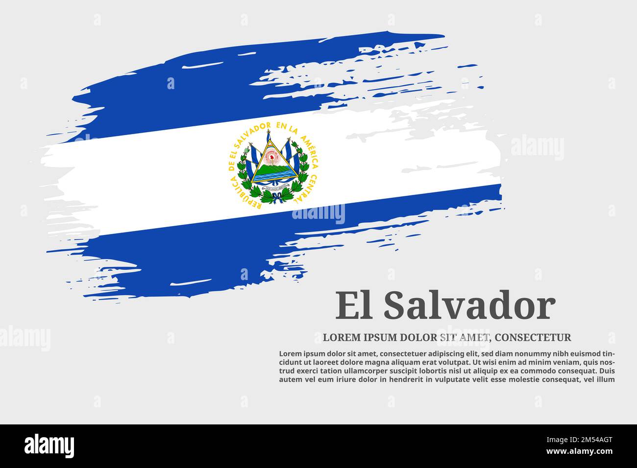 El Salvador flag grunge brush and text poster, vector Stock Vector ...