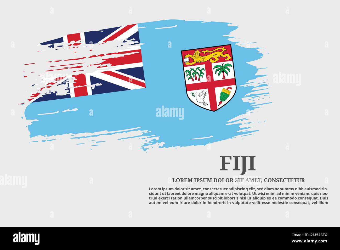 Fiji flag grunge brush and text poster, vector Stock Vector Image & Art ...