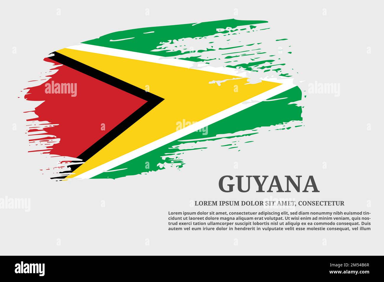 Guyana flag grunge brush and text poster, vector Stock Vector Image ...