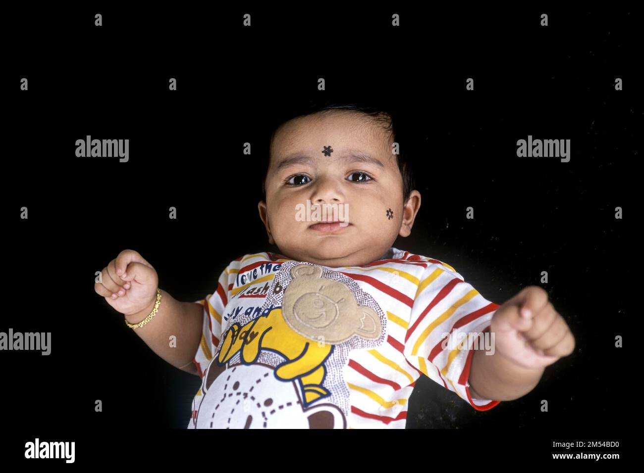 A south Indian 3 months old baby boy Ashwin at Coimbatore, Tamil Nadu ...
