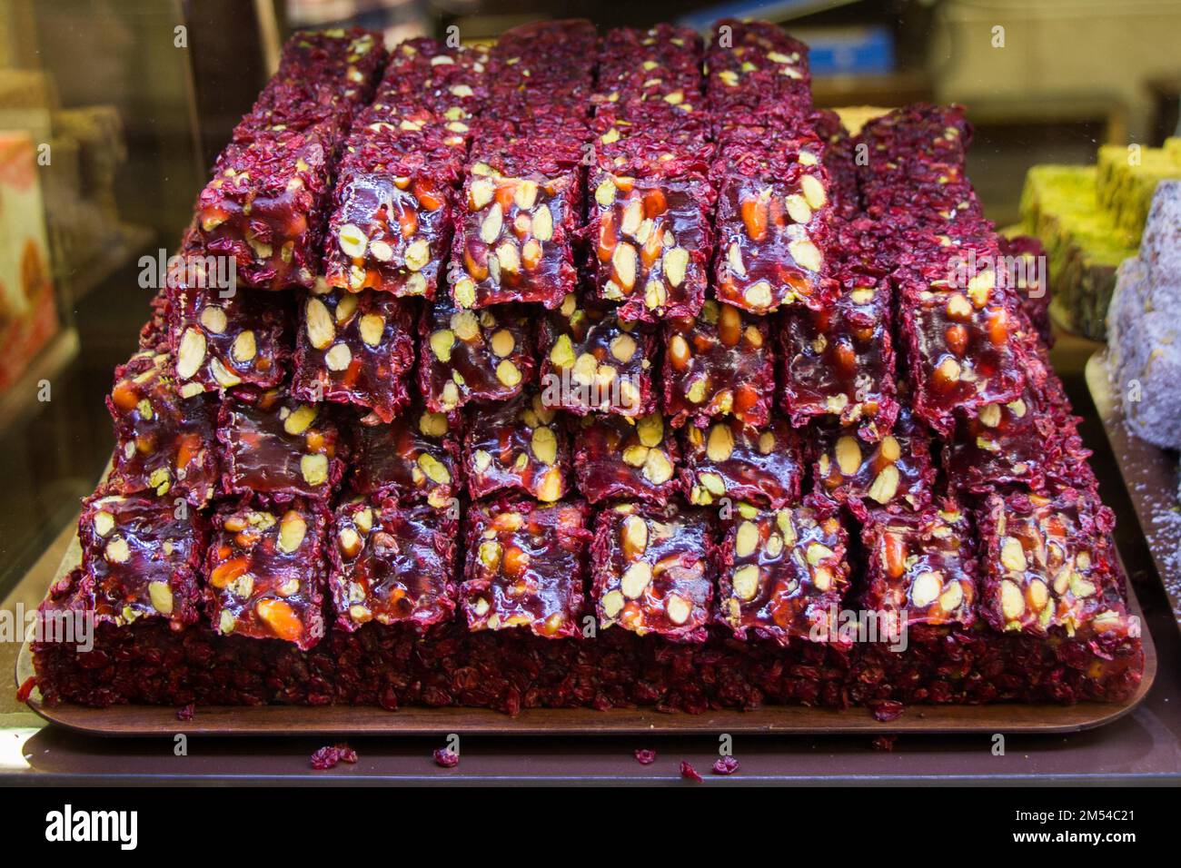 Load of traditional turkish delight rahat lokum Stock Photo - Alamy