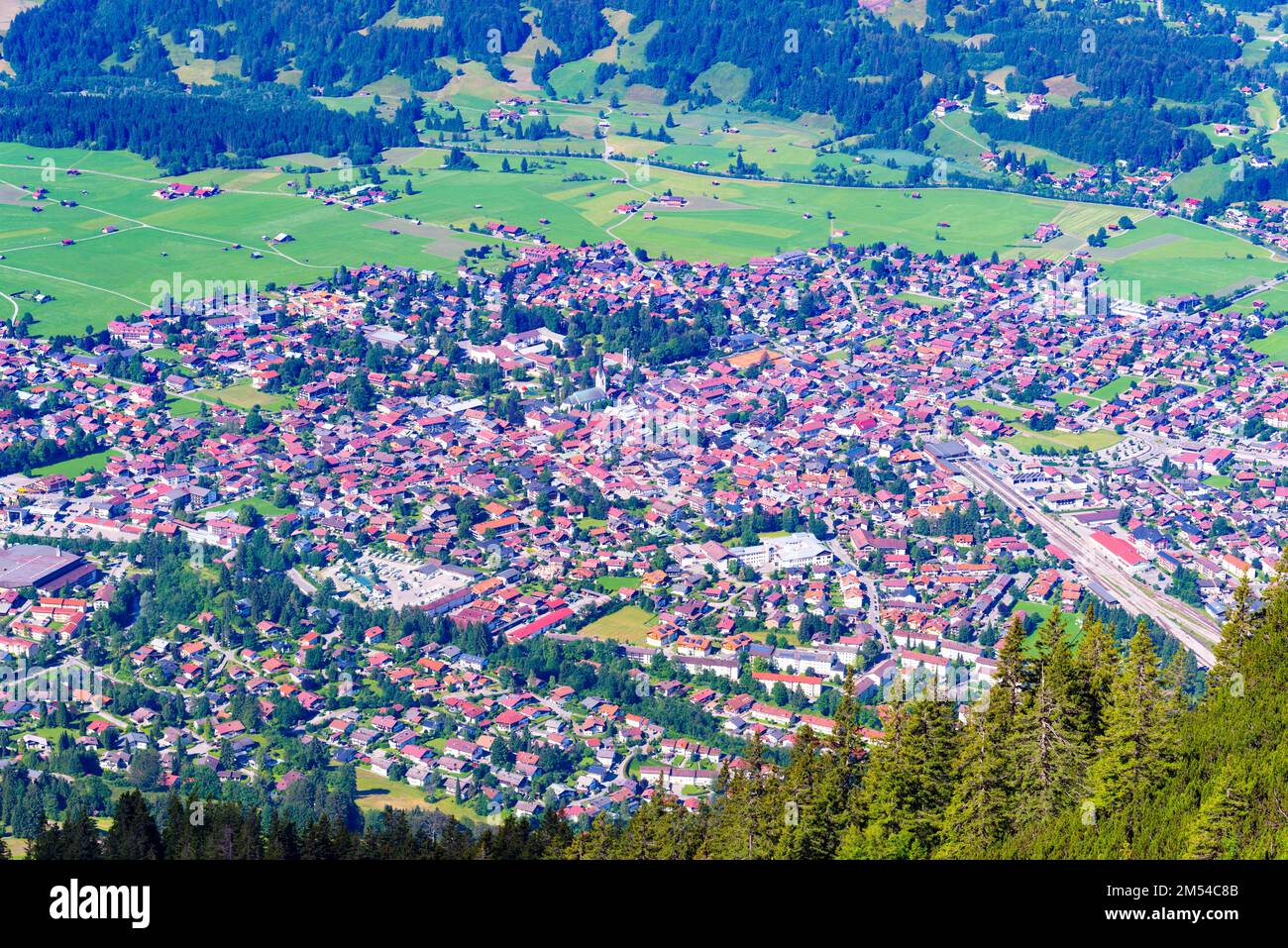 Panorama from Rubihorn, 1957m, on Oberstdorf, Allgaeu, Bavaria, Germany ...
