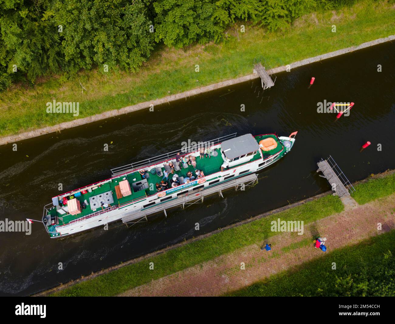Ship Kormoran on transport wagon, Buchwalde, Buczyniec, Oberland Canal ...