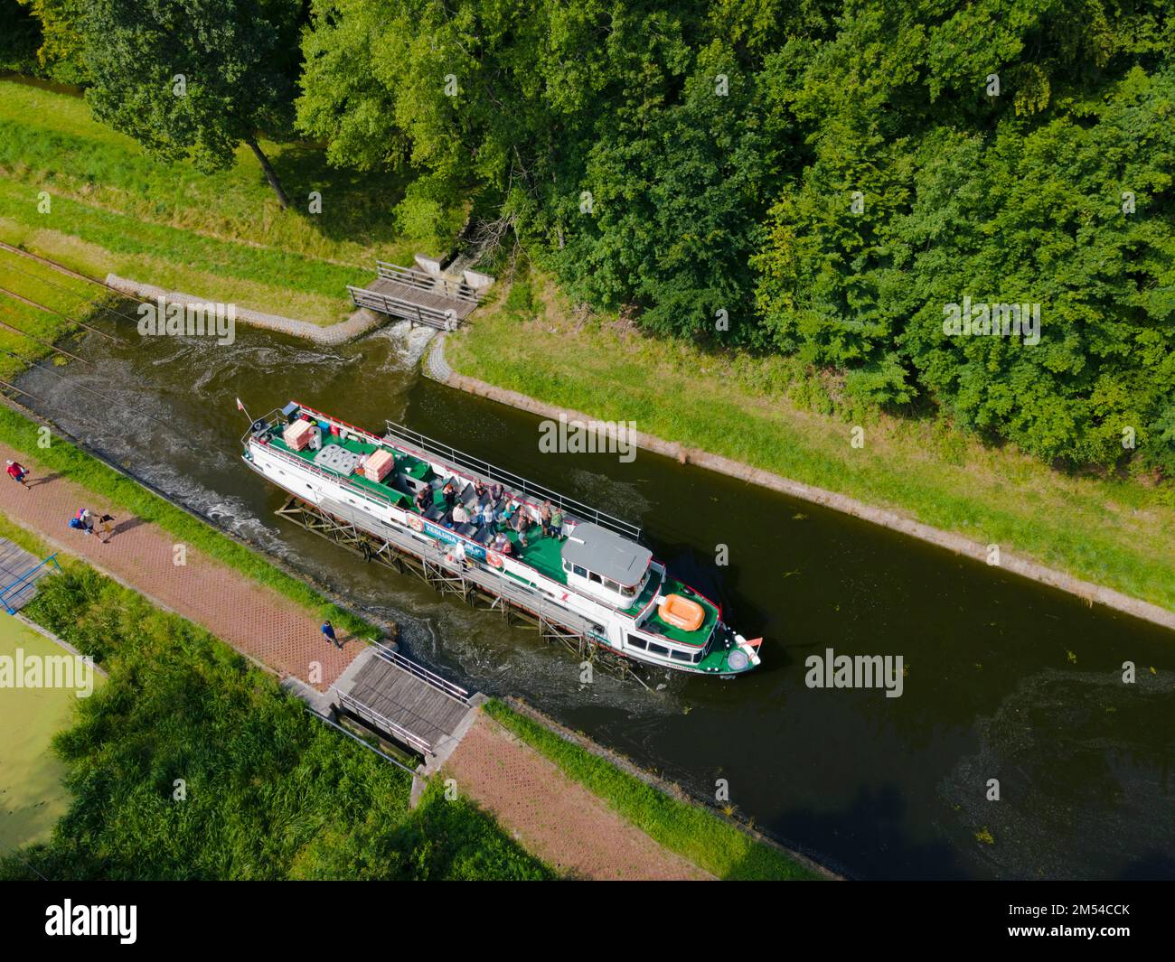 Ship Kormoran on transport wagon, Buchwalde, Buczyniec, Oberland Canal ...