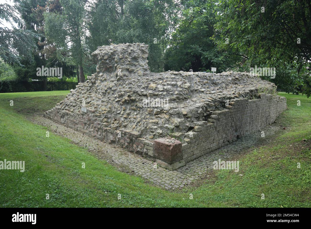 Remains of the historic Turmberg built 1000, ruin, stone walls ...