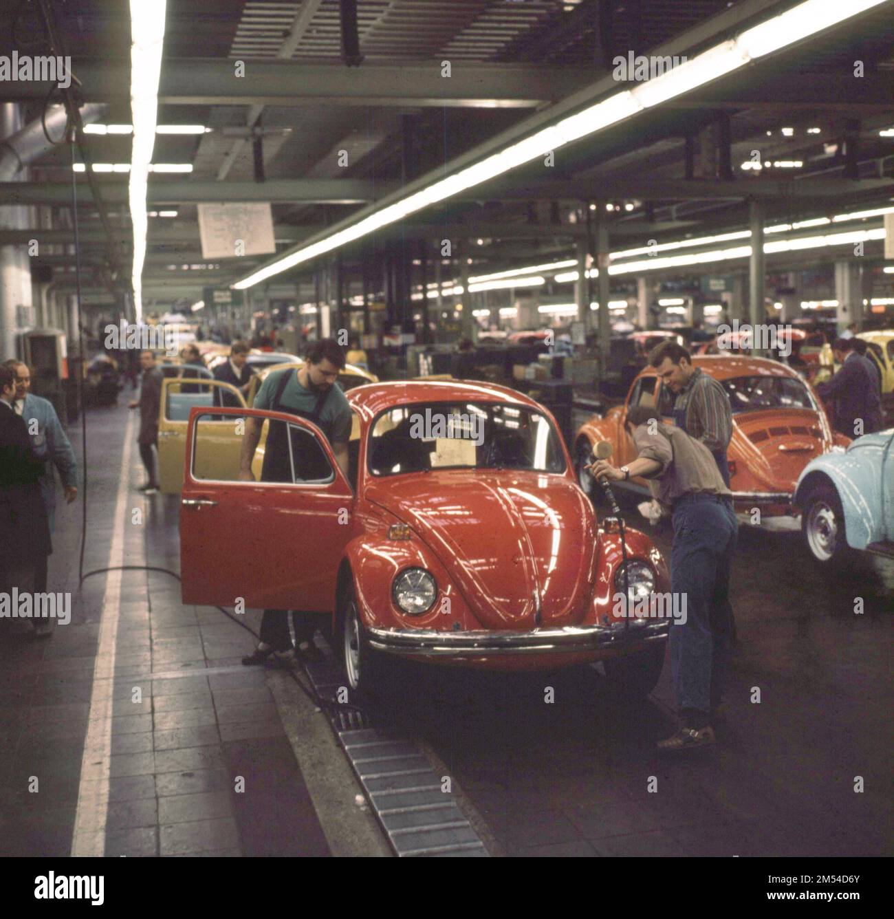Wolfsburg. VW plant ca. 1972-75. Production Stock Photo - Alamy