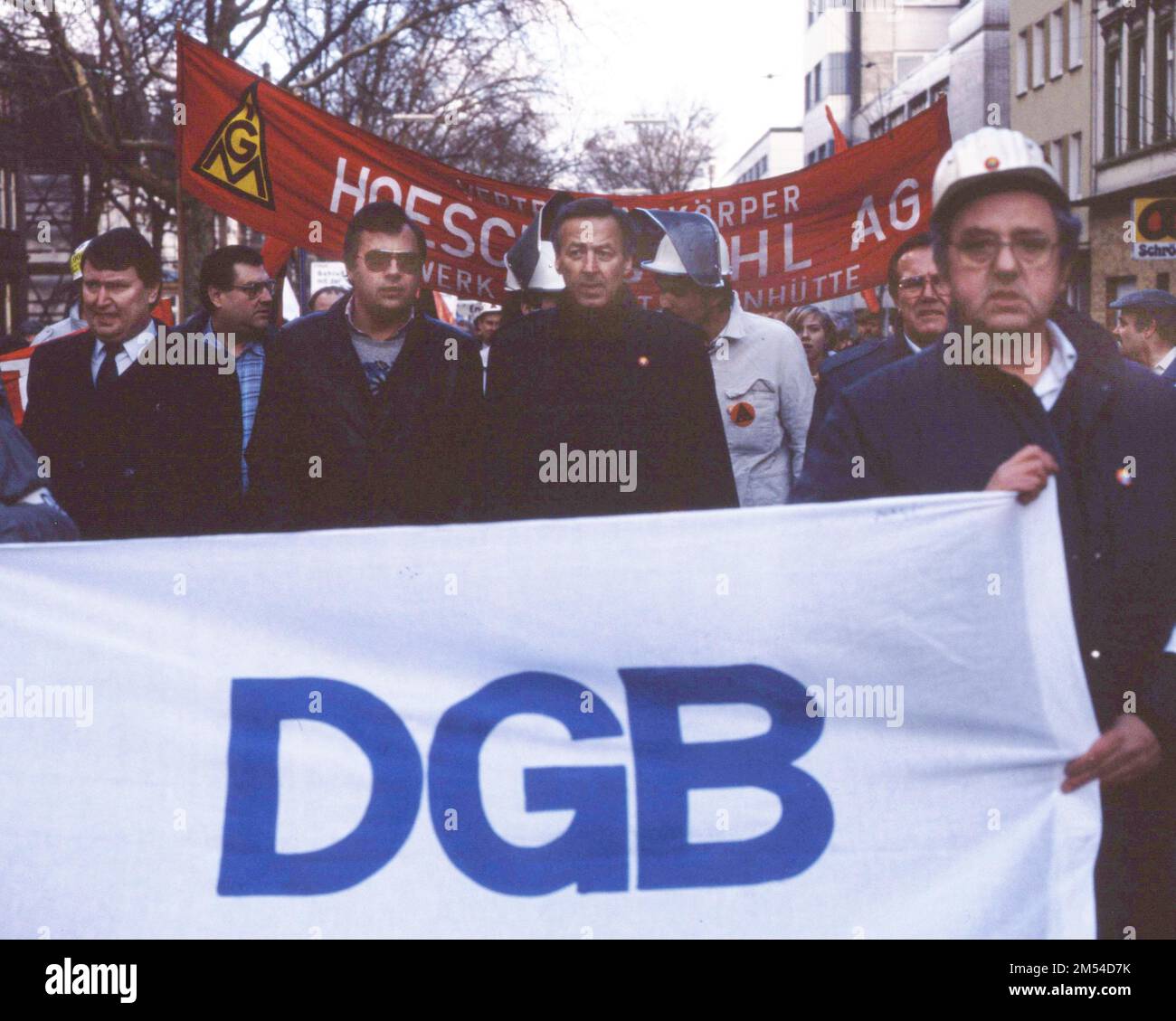 Dortmund. DGB demonstration against unemployment on 20. 2. 1988. Franz ...