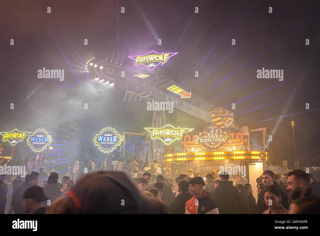 At night at the Canstatter Wasen, Stuttgart, Germany Stock Photo - Alamy