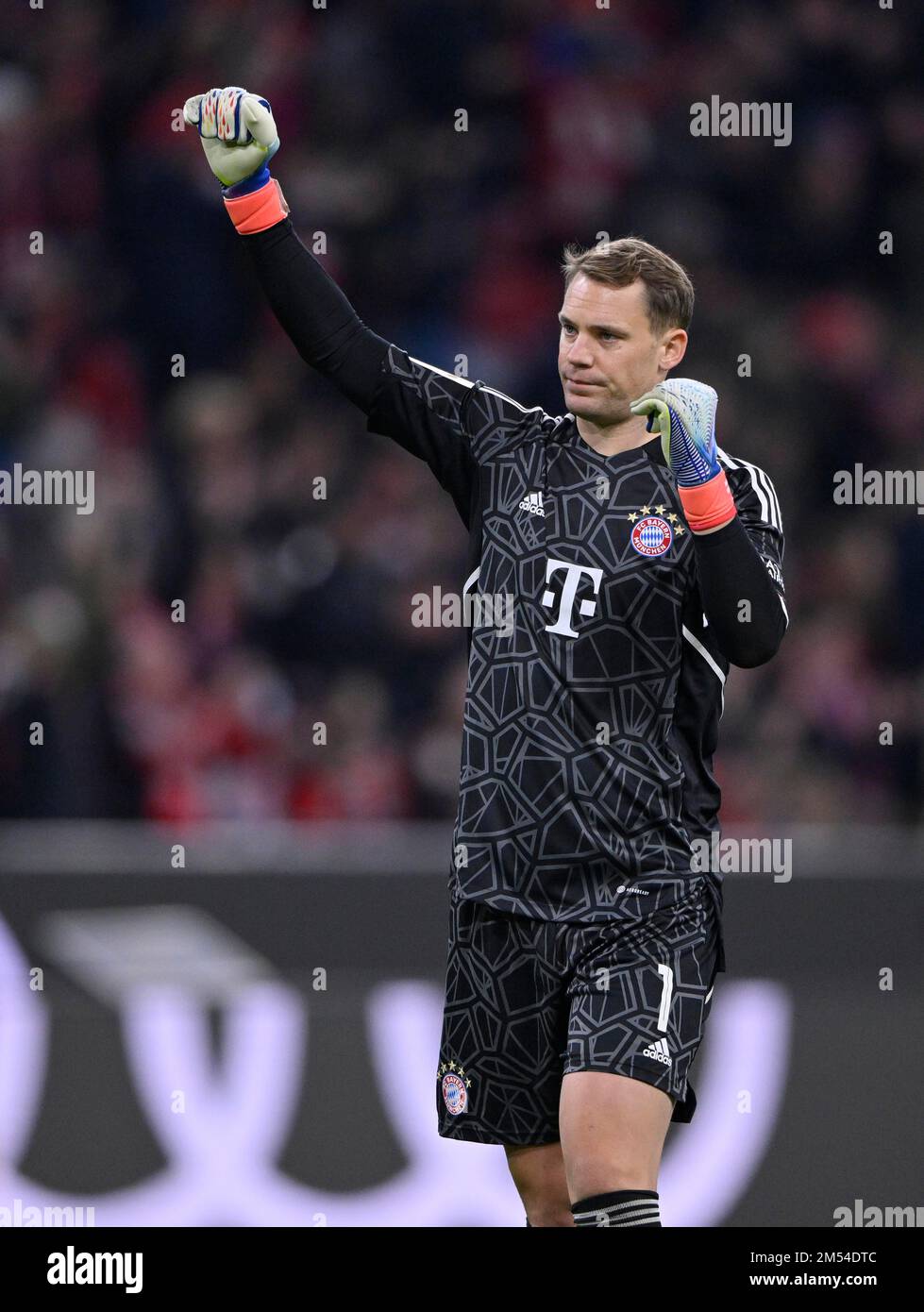 Goalkeeper Manuel Neuer FC Bayern Munich FCB, gestures, Allianz Arena ...