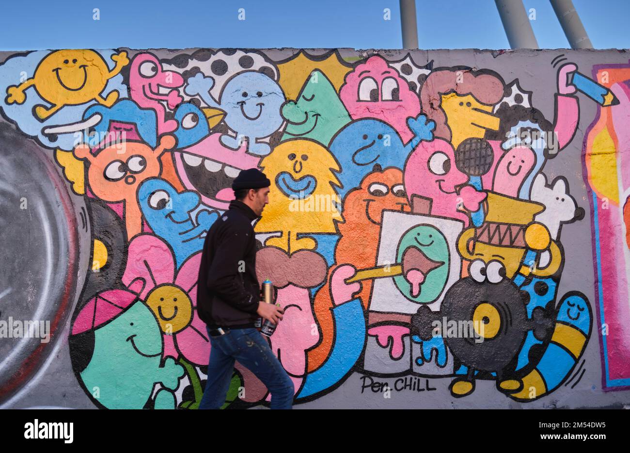 Germany, Berlin, 15. 11. 2020, Mauerpark, graffiti wall, graffiti ...