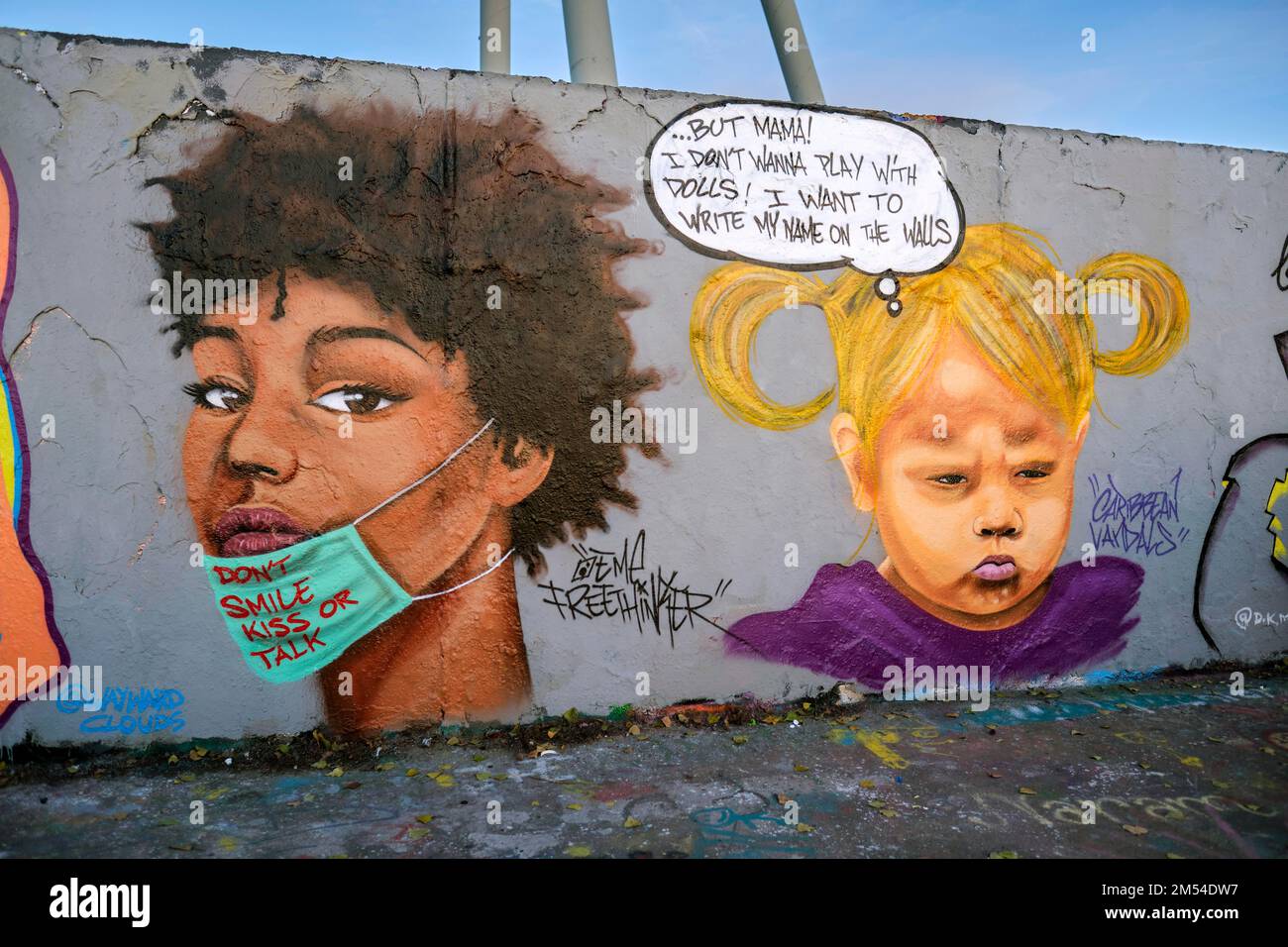 Germany, Berlin, 15. 11. 2020, Mauerpark, Graffiti Wall, Caribbean ...