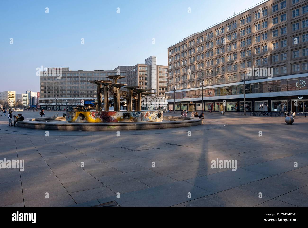 Germany, Berlin, 28. 03. 2020, Alexanderplatz, Fountain of Friendship ...
