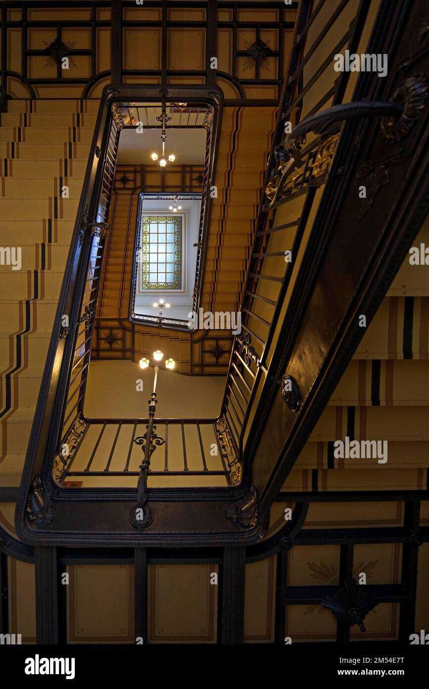 View from the bottom to the top of the original reconstructed staircase ...