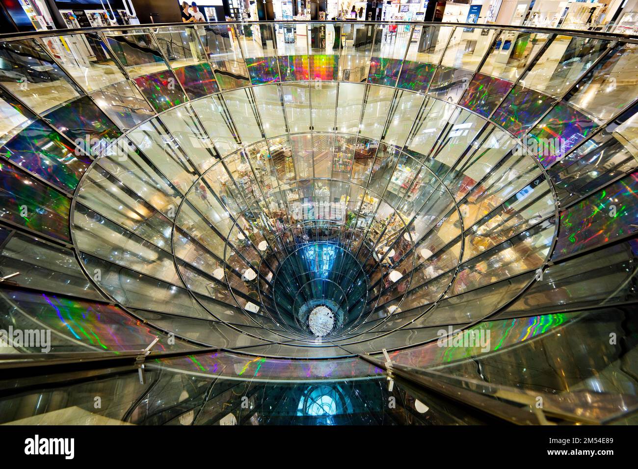 Interior shot, glass funnel, a detail of the interior design in the ...