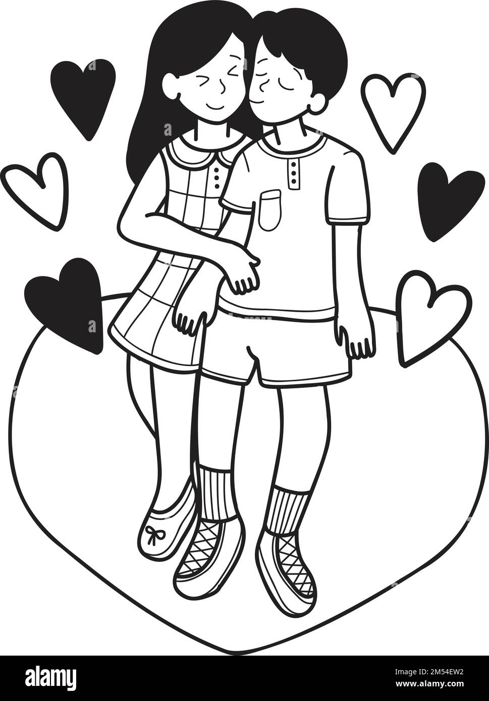 Man kissing woman on the cheek Stock Vector Images - Alamy