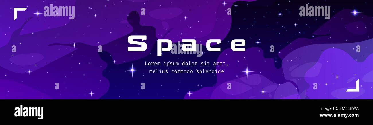 Night sky with stars and nebula effect, planetarium website or banner ...