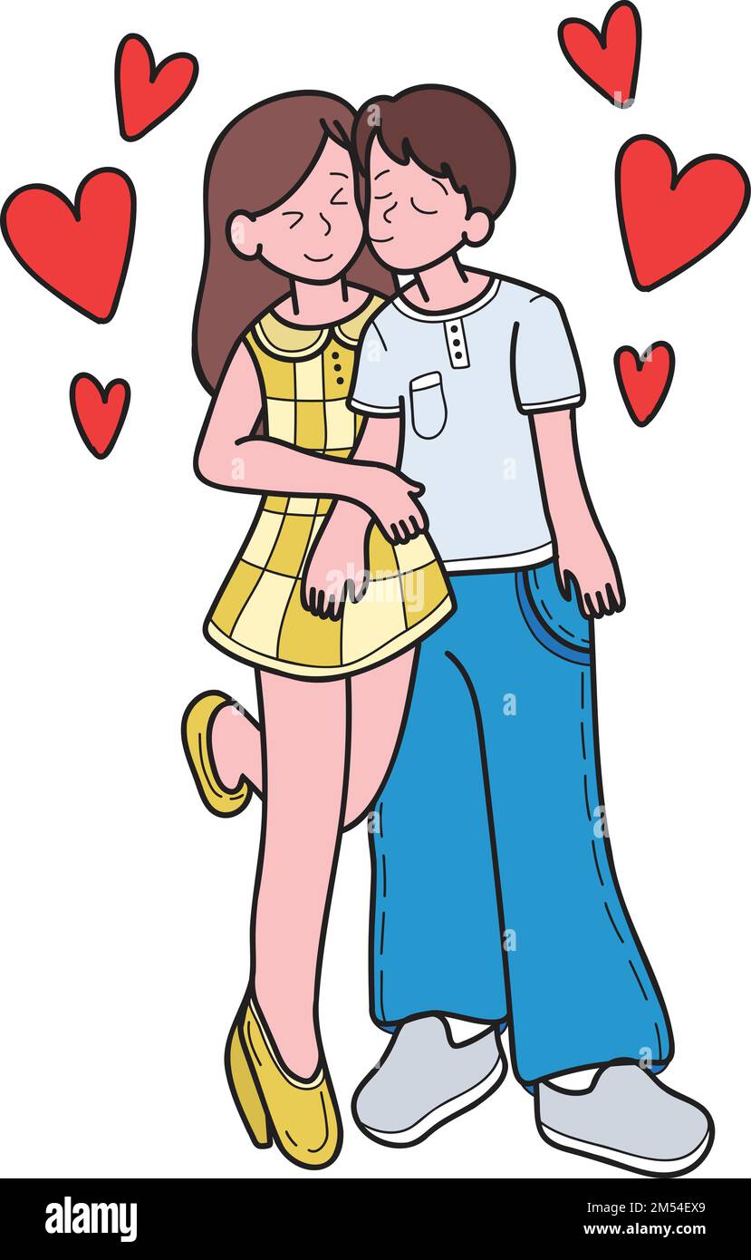 Kiss On The Cheek Cartoon