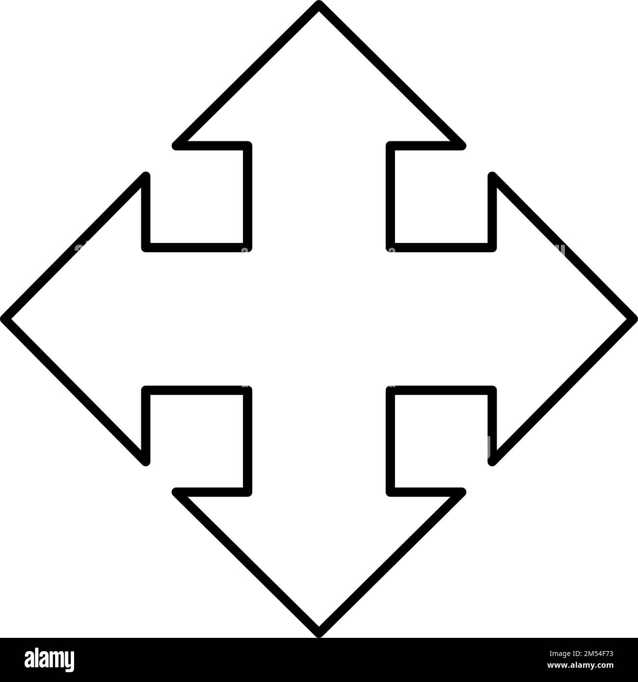 4 crossed arrow icon isolated on white background Stock Vector Image ...