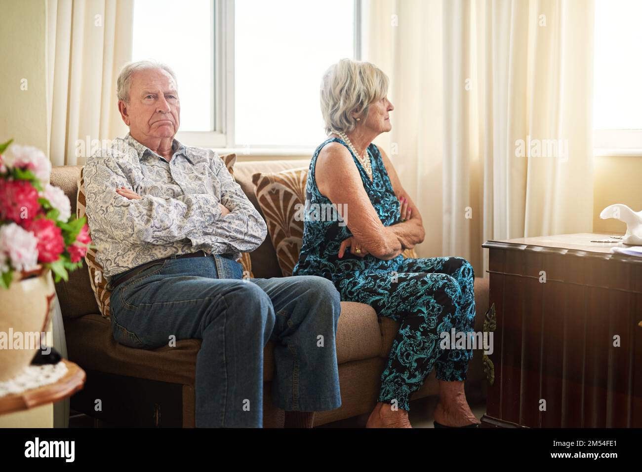 Sometimes change can be a challenge. a senior couple having an argument ...