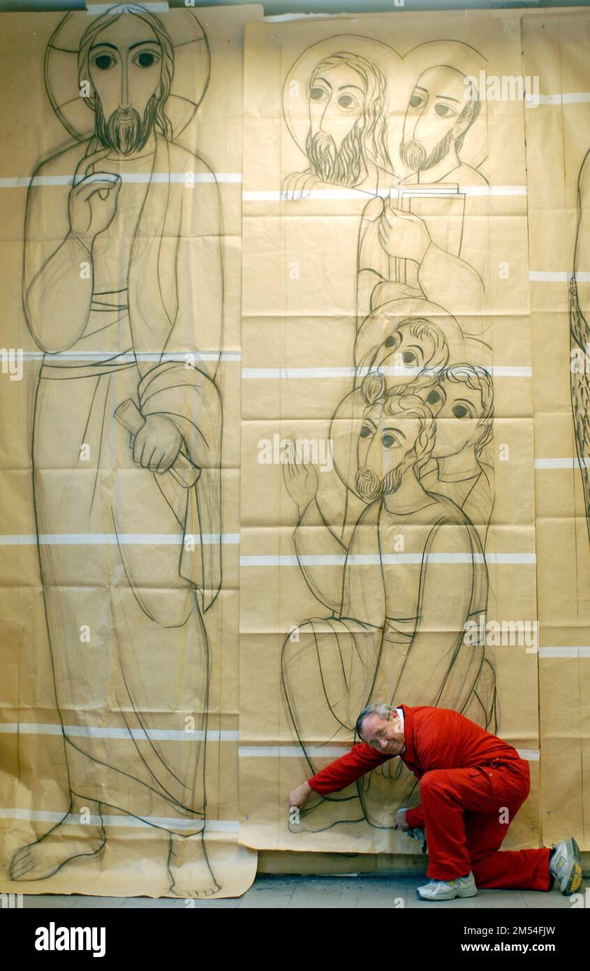 - File photo of Father Marko Ivan Rupnik at the ‘Aletti’ workshop in ...