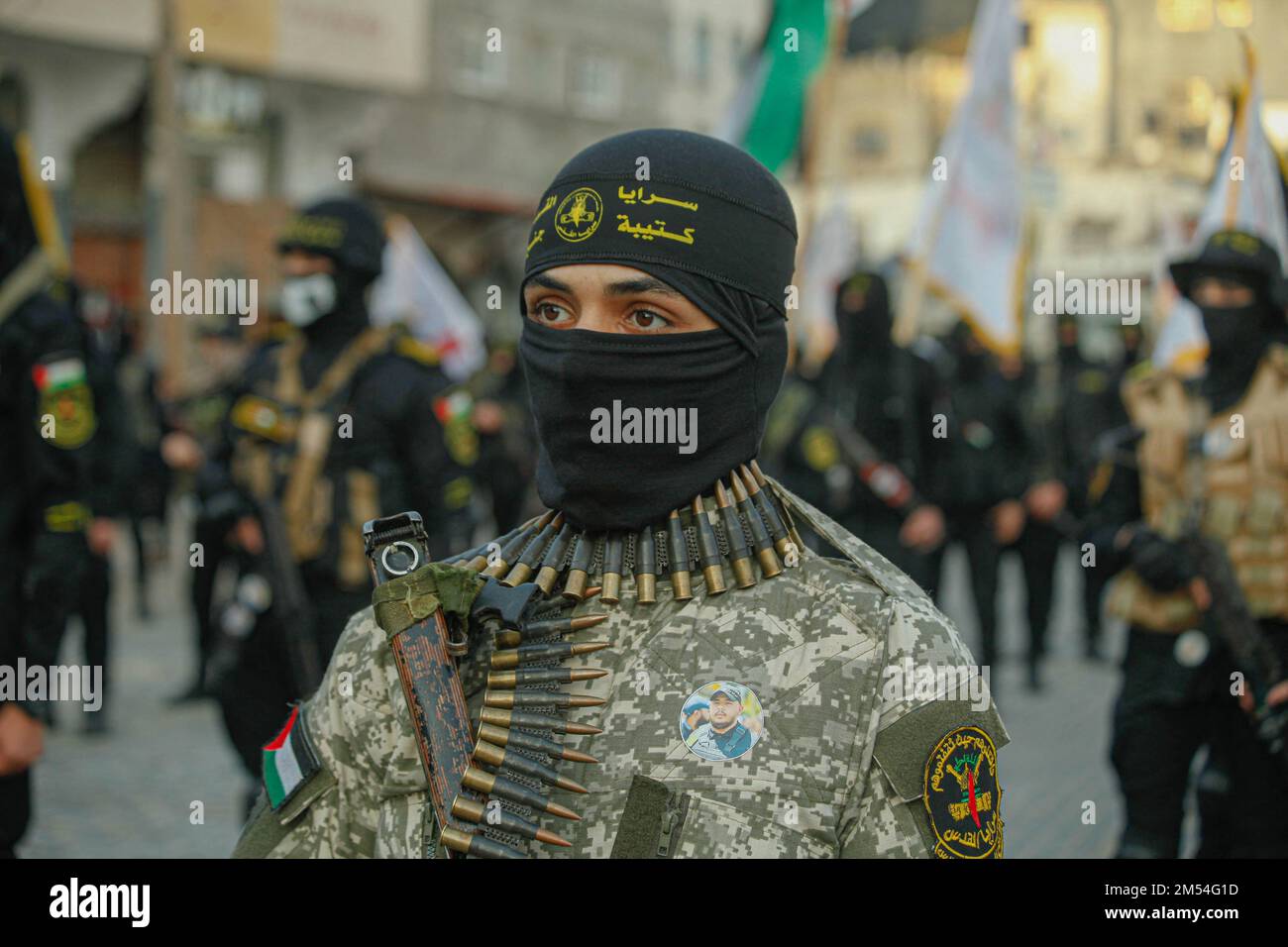 Members of the Al-Quds Brigades a military wing of Palestinian Islamic ...