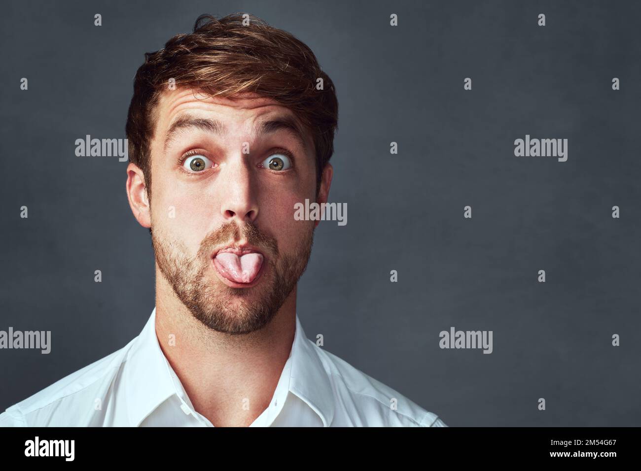 I can be a bit of a goofball. Studio portrait of a handsome young man ...