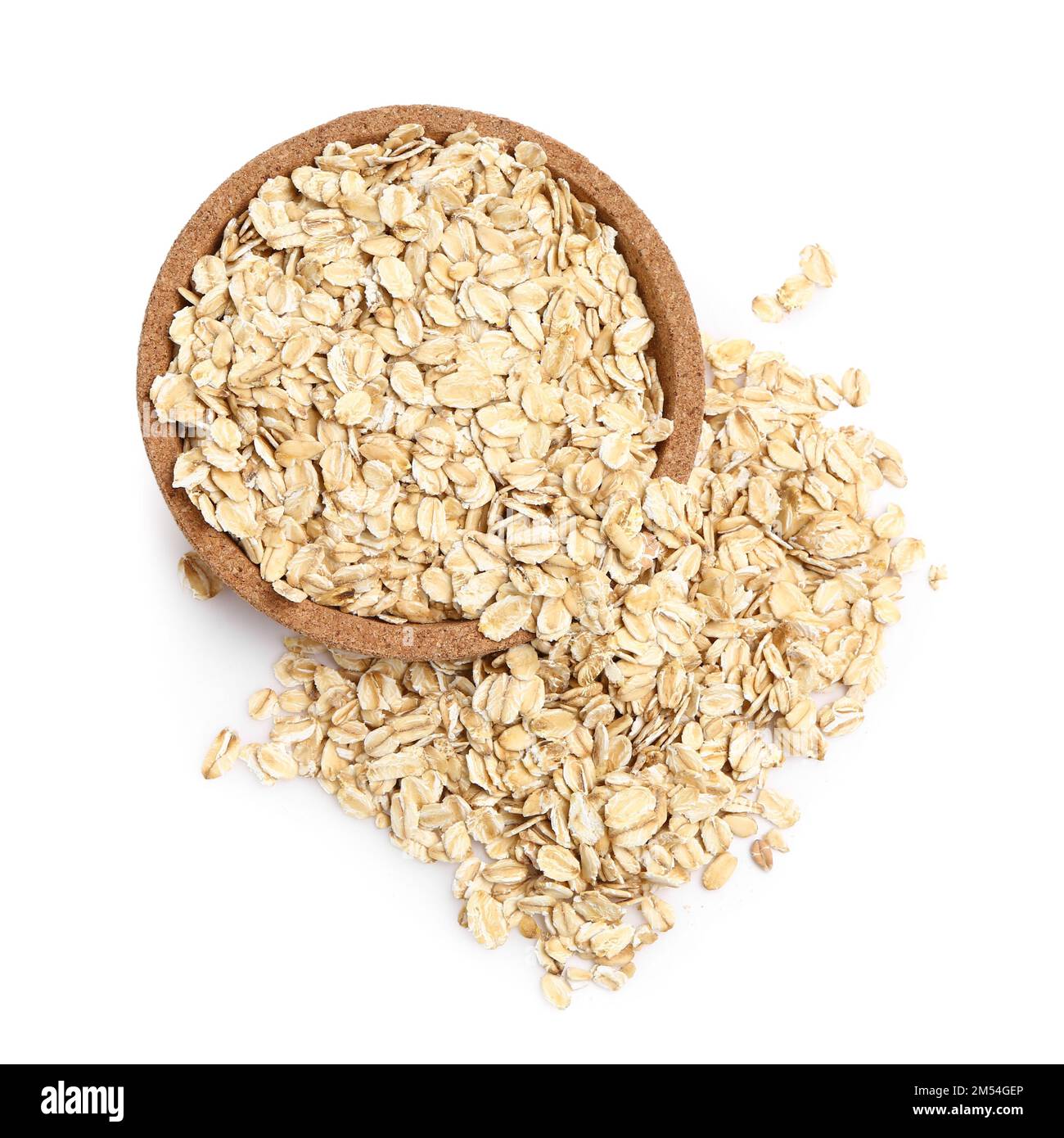Plate of raw oat flakes on white background Stock Photo - Alamy