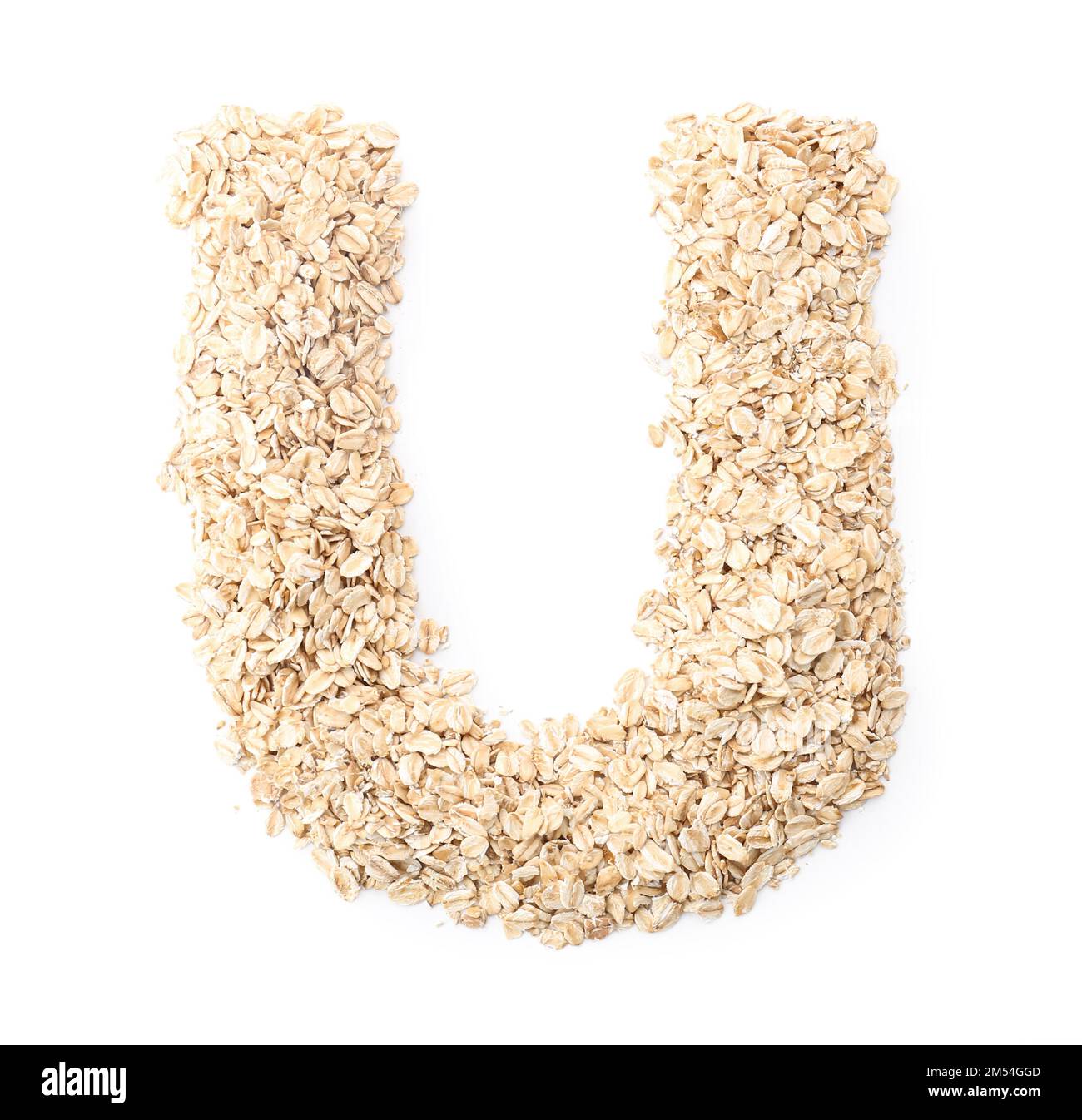 Letter U made of raw oatmeal on white background Stock Photo - Alamy