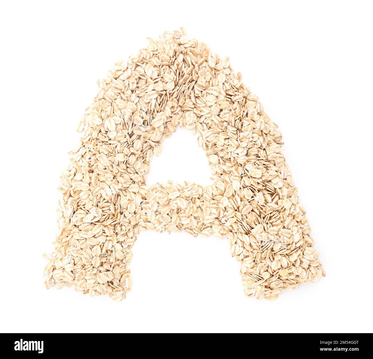 Letter A made of raw oatmeal on white background Stock Photo - Alamy