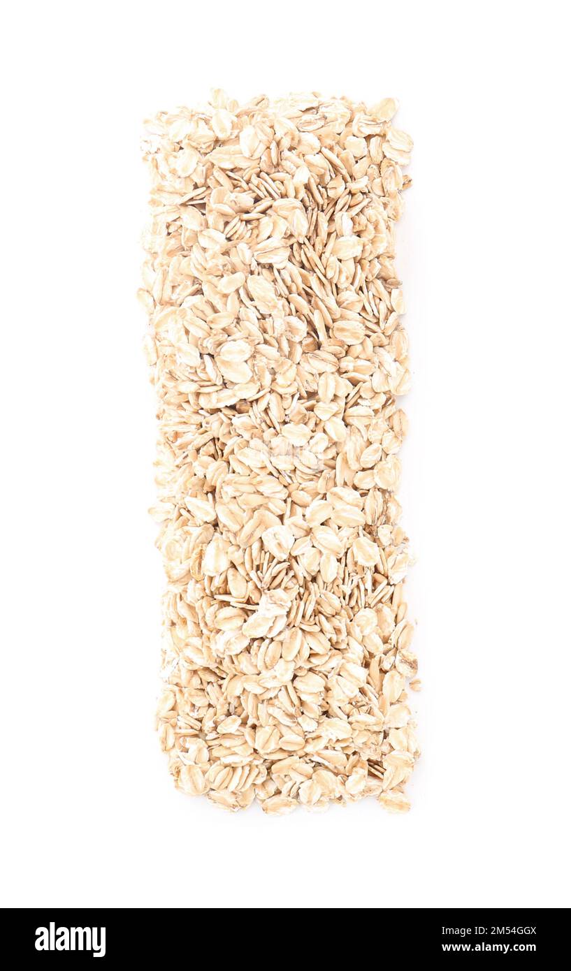 Letter I made of raw oatmeal on white background Stock Photo - Alamy