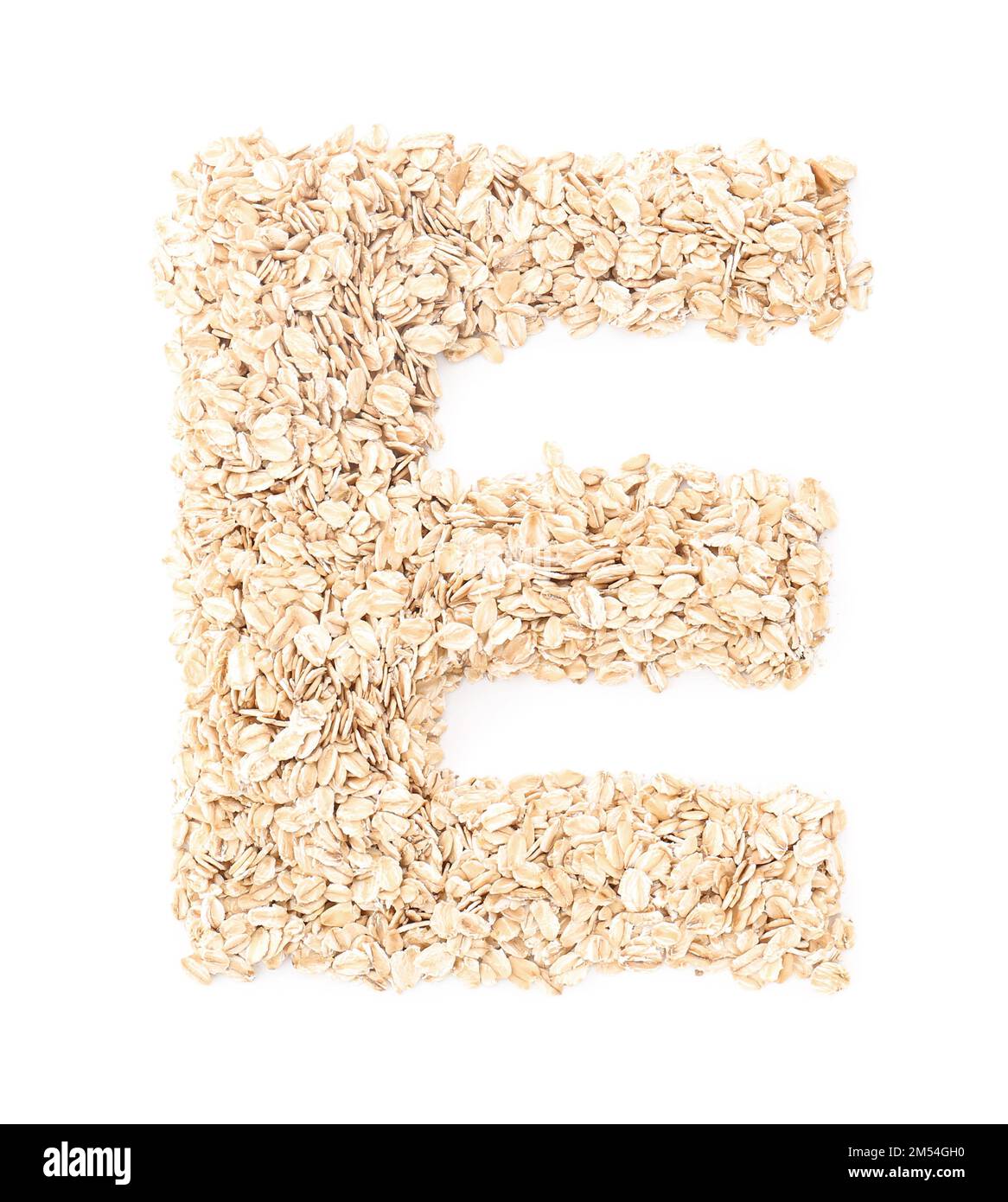 Letter M made of raw oatmeal on white background Stock Photo - Alamy