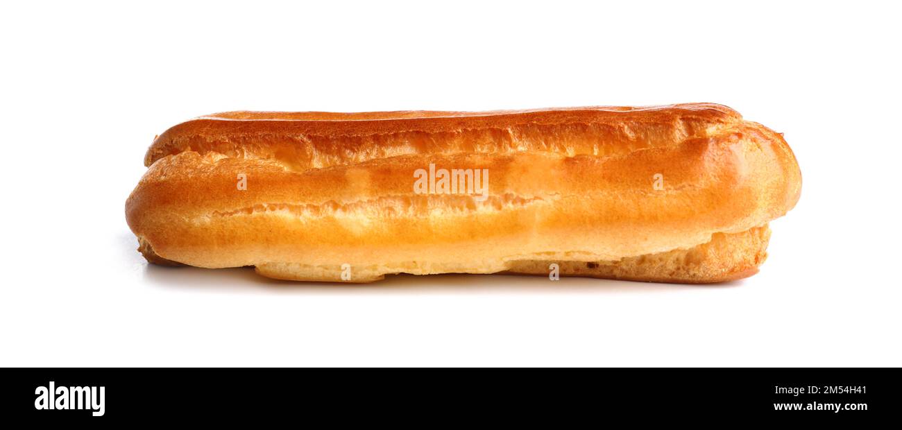 Delicious sweet eclair isolated on white background Stock Photo - Alamy