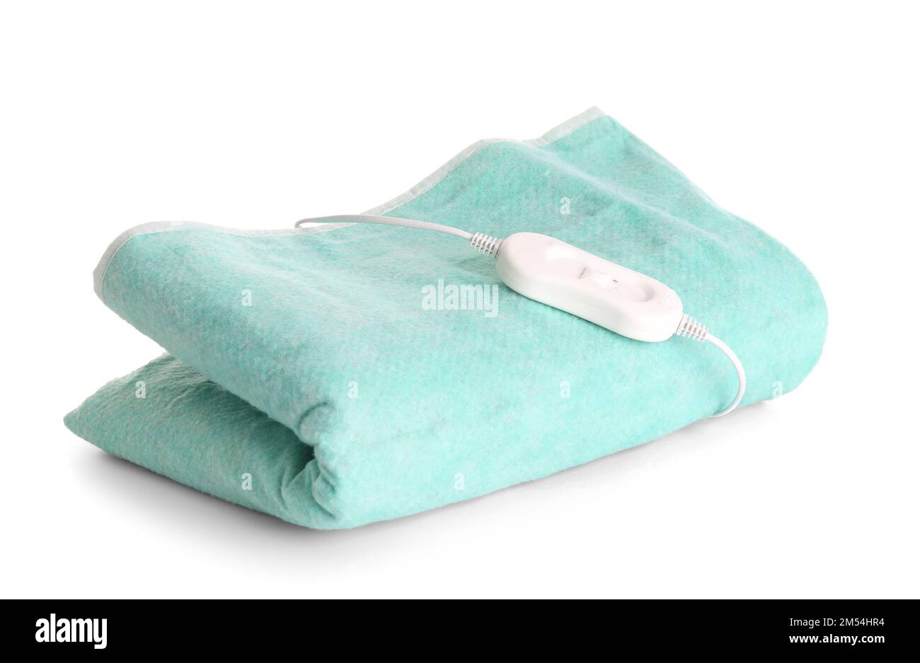 Green electric heating pad with controller on white background Stock ...