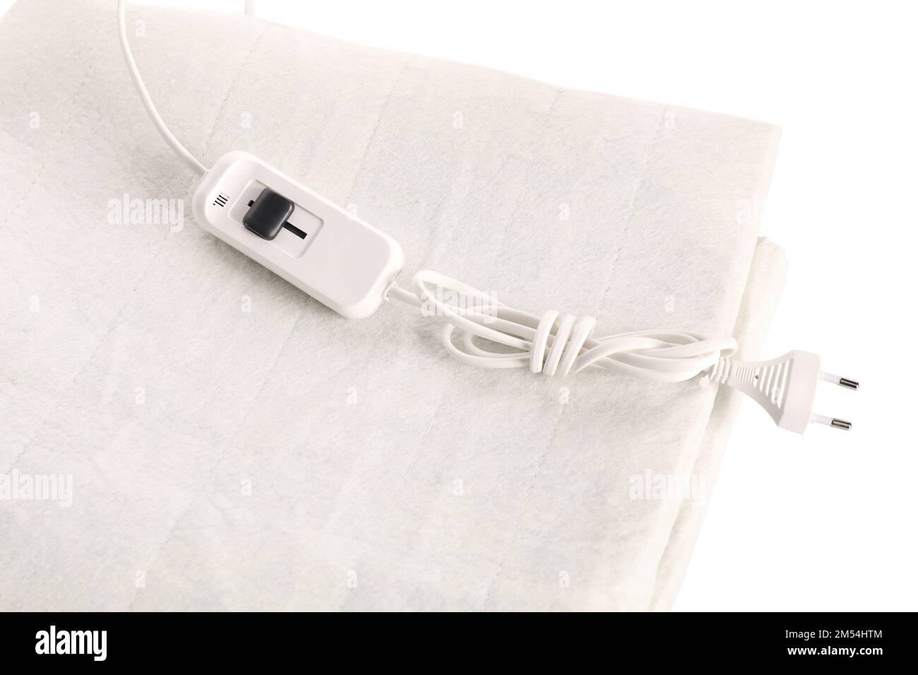 Electric heating pad with controller on white background Stock Photo ...